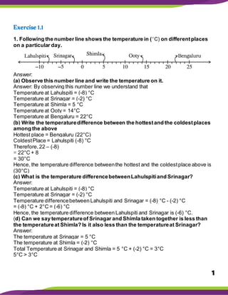 Class 7 Integers | PDF