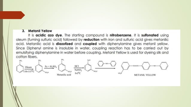 DYE synthesis .pptx | Chemistry | Science