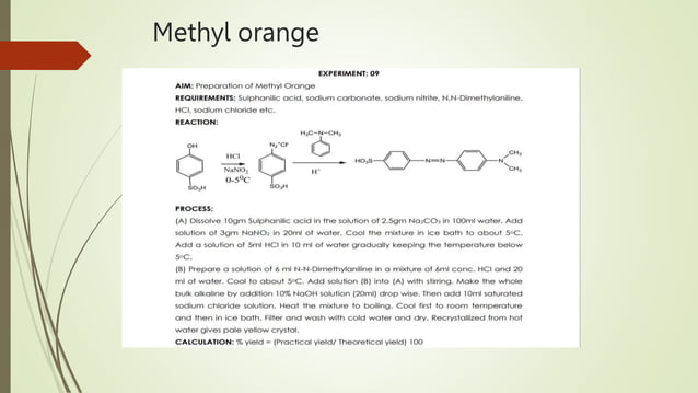 DYE synthesis .pptx | Chemistry | Science