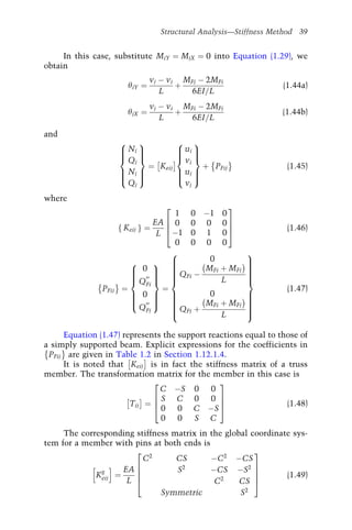 Ch 1 structural analysis stiffness method | PDF