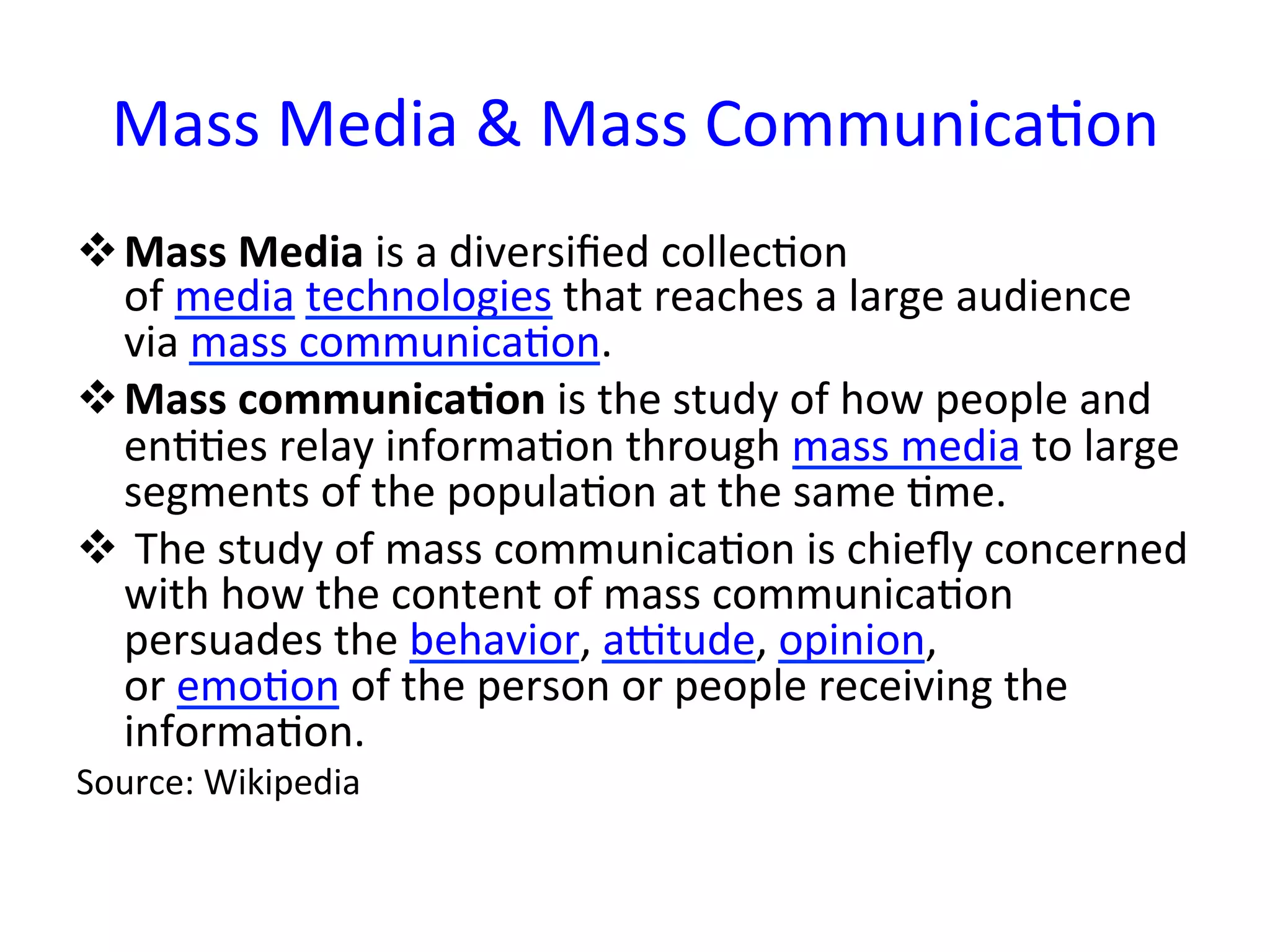 Ch1_Understanding Mass Media | PDF