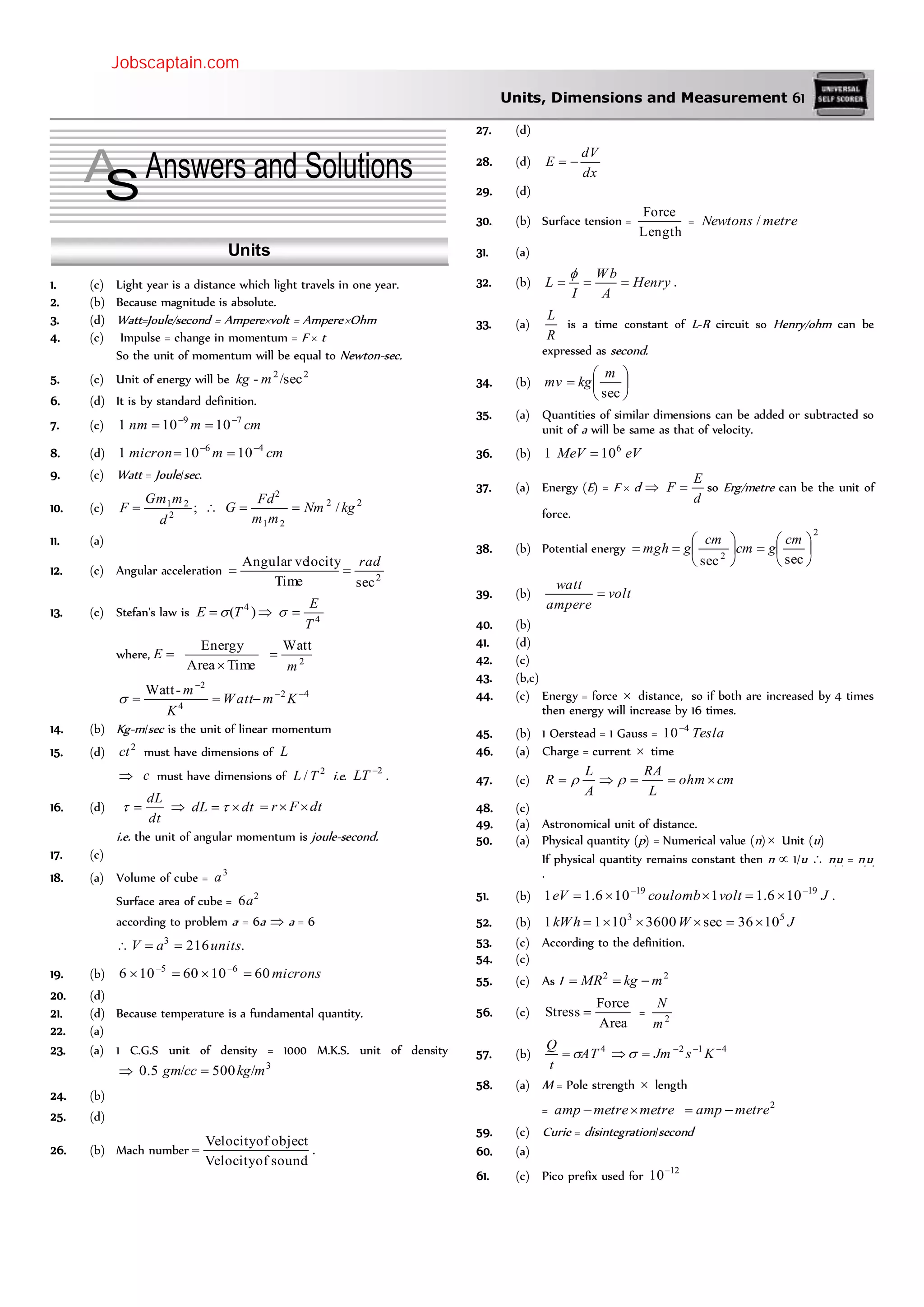 ch=1 Units, Dimensions and Measurement.pdf | Physics | Science