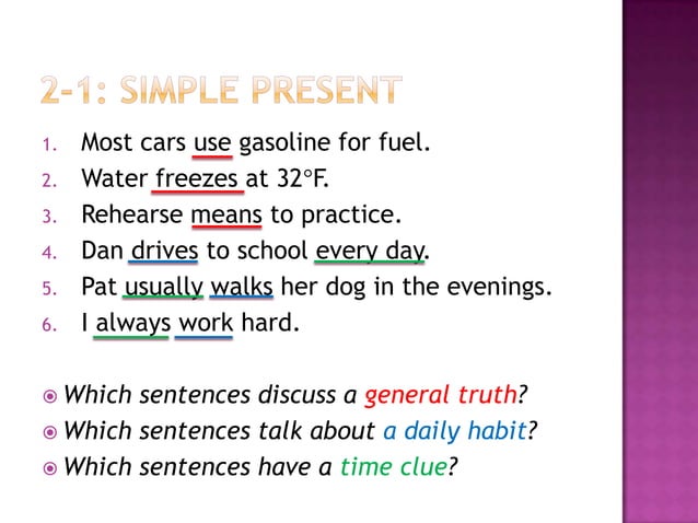 Chapter 2: Present and Past; Simple and Progressive | PPTX