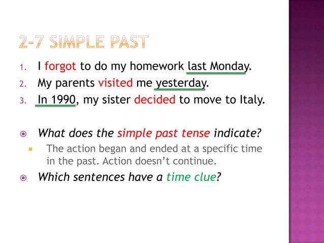 Chapter 2: Present and Past; Simple and Progressive | PPTX