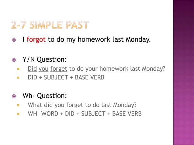 Chapter 2: Present and Past; Simple and Progressive | PPTX
