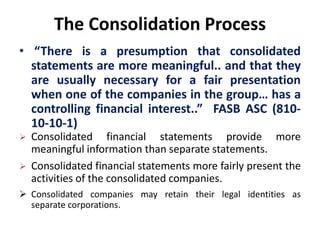 Chapter 2: Consolidation of Financial Information | PPTX