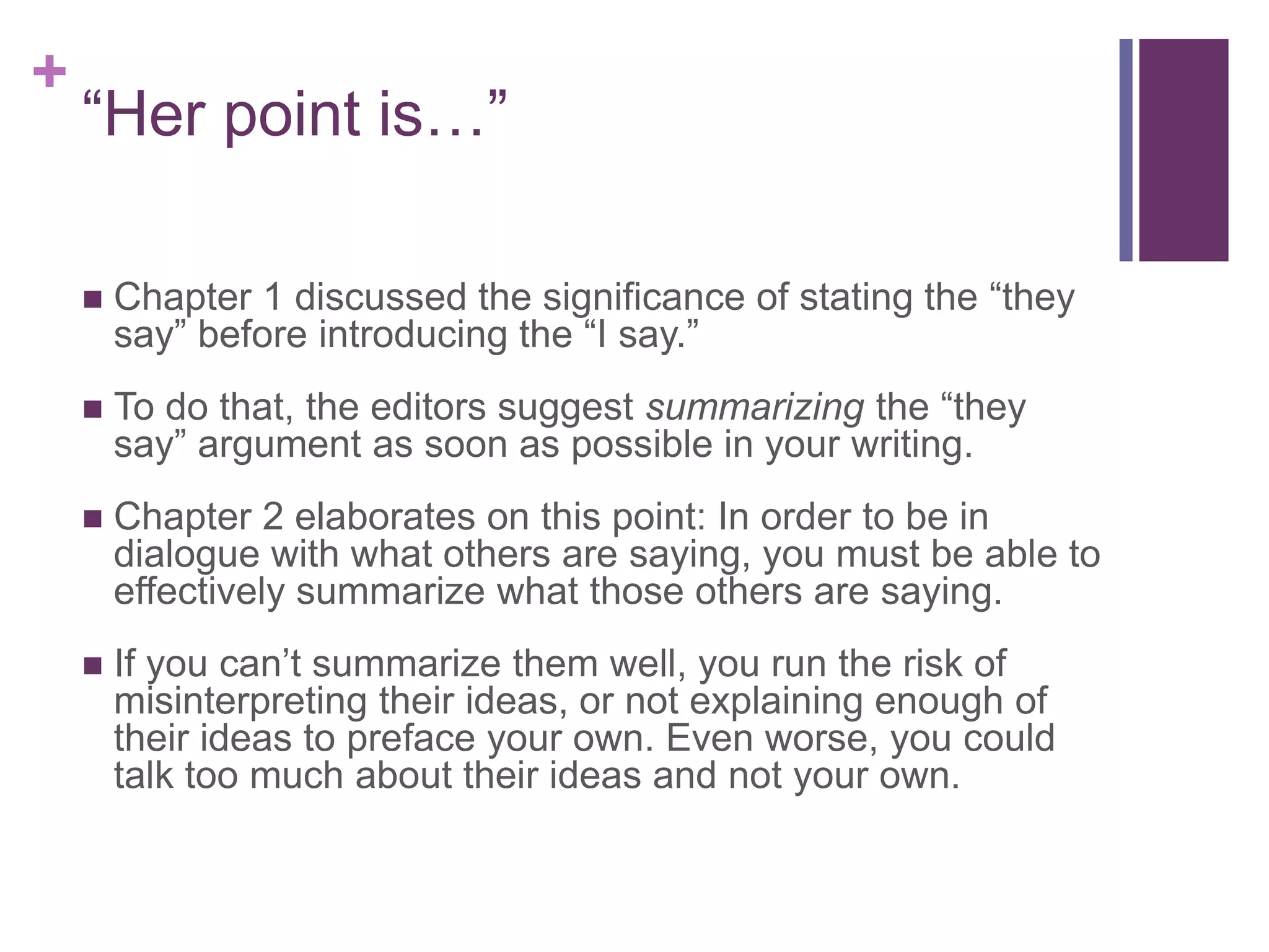 They Say, I Say: Chapter 2 | PPTX