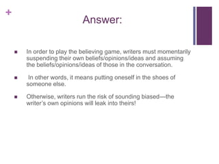 They Say, I Say: Chapter 2 | PPTX