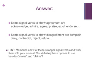 They Say, I Say: Chapter 2 | PPTX