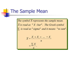 Sample Mean Symbol