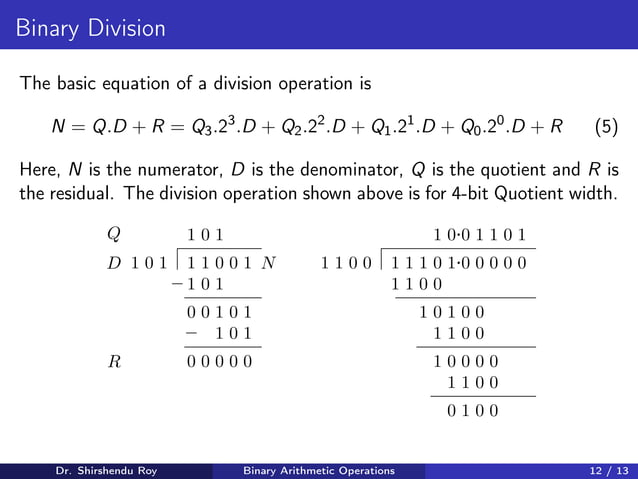 Binary Arithmetic Operations | Ppt