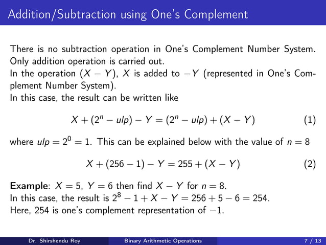 Binary Arithmetic Operations | Ppt