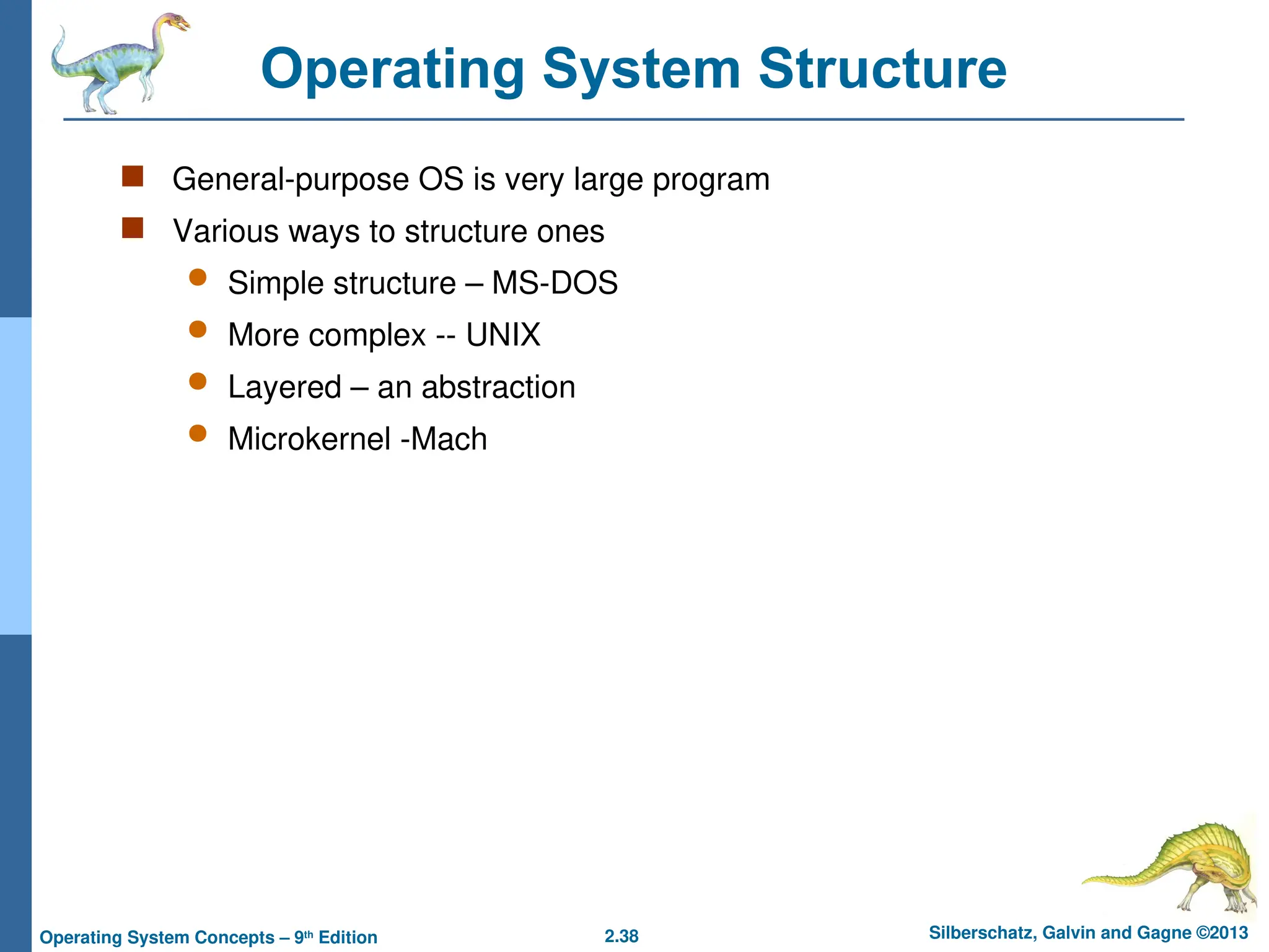 operating system structures by silberschastz | PPT