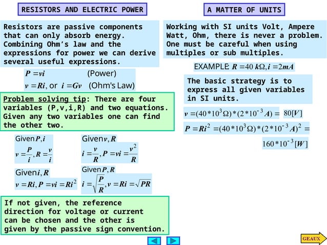 Ohms law from Basic Engineering Circuit Analysis | PPT
