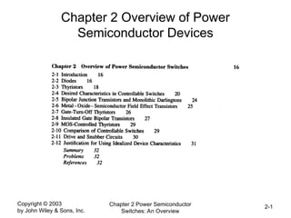 Chapter 2 Overview of Power Semiconductor Devices | PPT