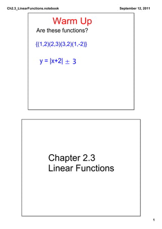 Ch2.3 Linear Functions | PDF | Physics | Science