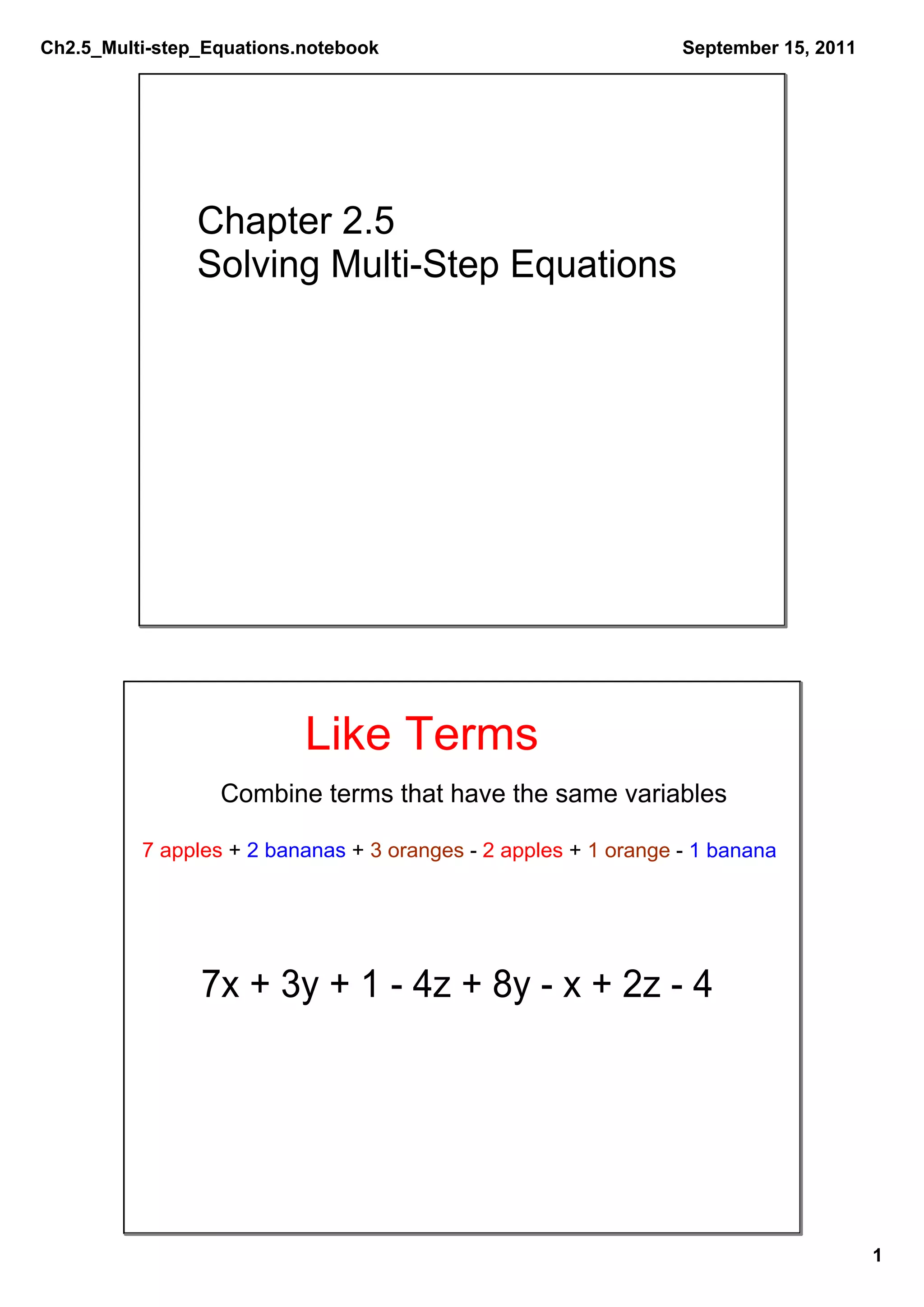 Ch2.5 Multi-Step Equations | PDF