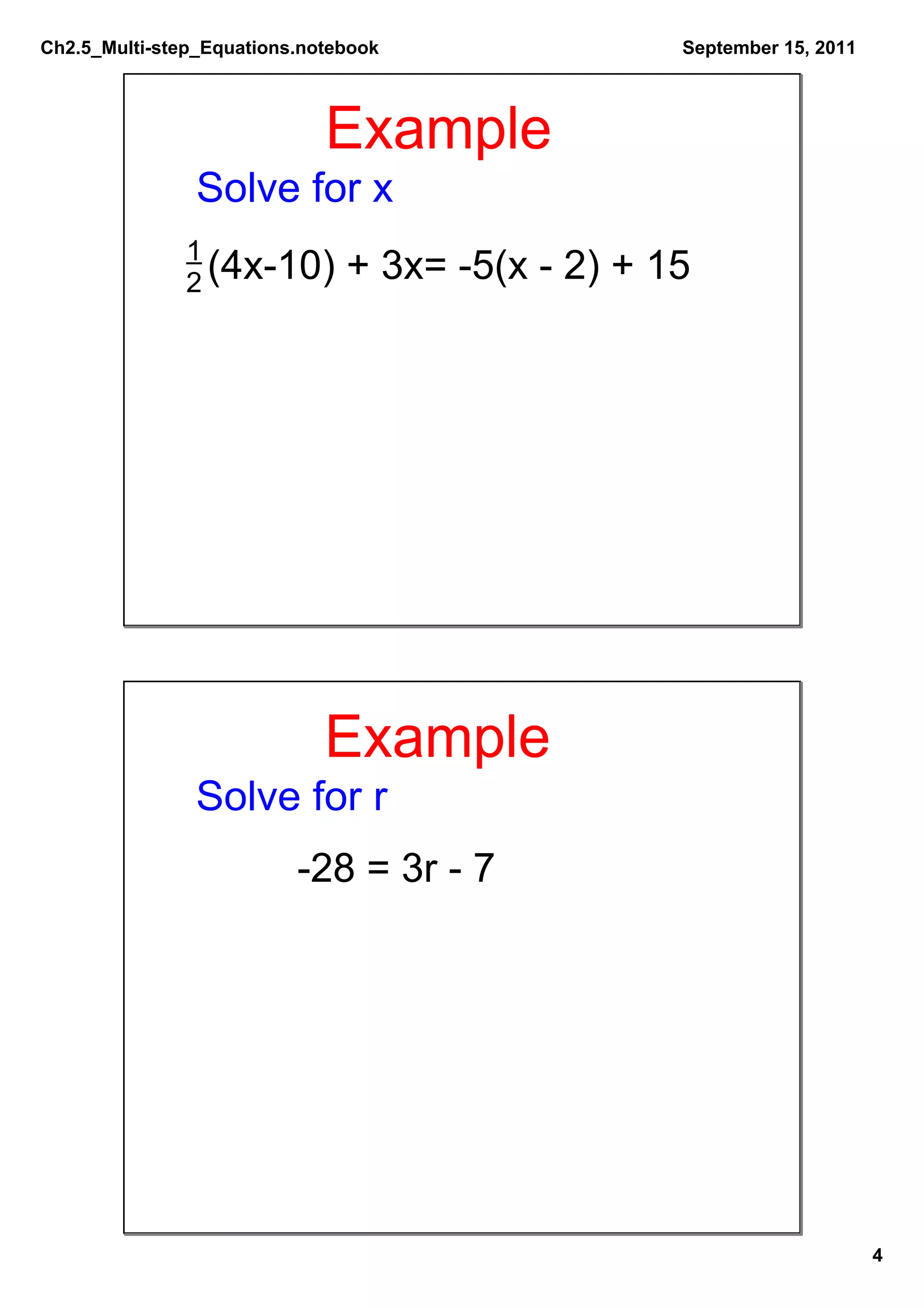 Ch2.5 Multi-Step Equations | PDF
