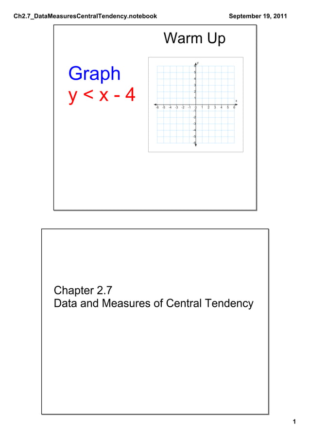 Ch2.7 Data Measures of Central Tendency | PDF