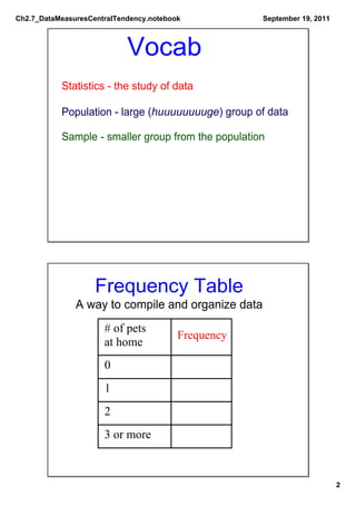 Ch2.7 Data Measures of Central Tendency | PDF