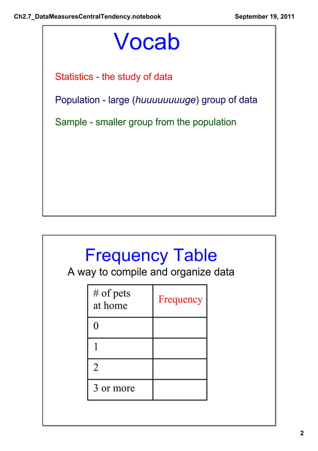 Ch2.7 Data Measures of Central Tendency | PDF