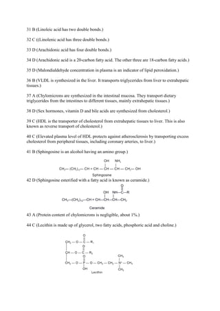 MCQs on Chemistry of Lipids | PDF