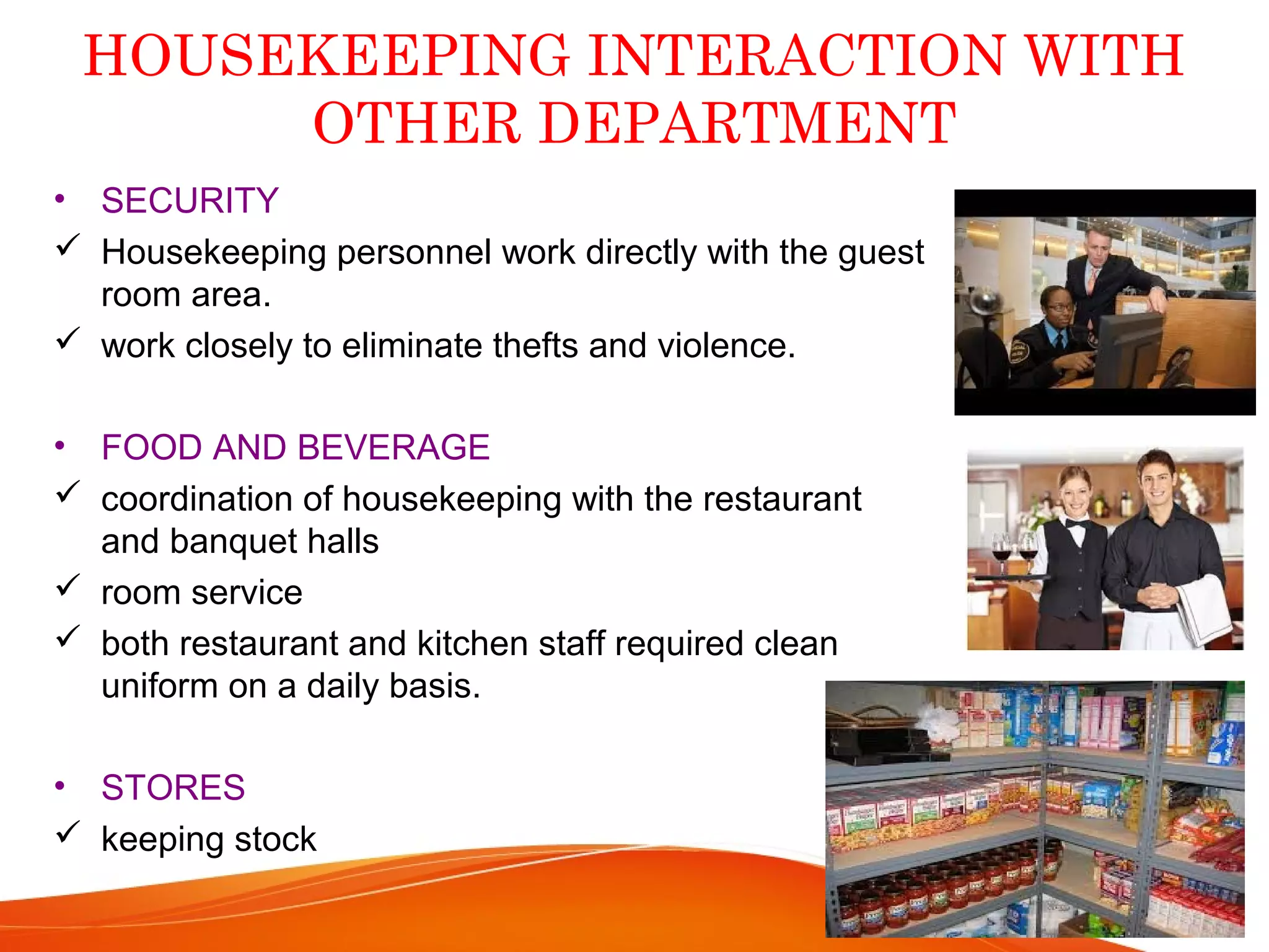 HOUSEKEEPING OPERATION: ROLES AND FUNCTIONS OF HOUSEKEEPING PERSONNEL | PPT
