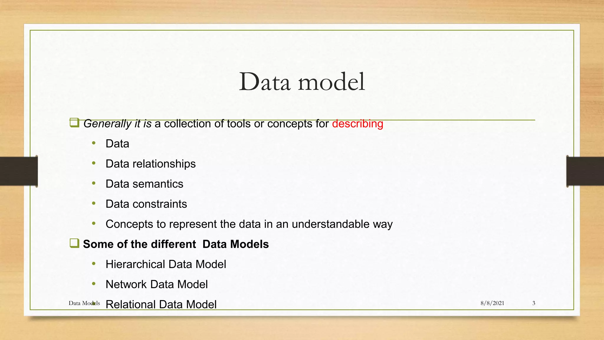 ch2-slide Data Models.pptx | Databases | Computer Software and Applications