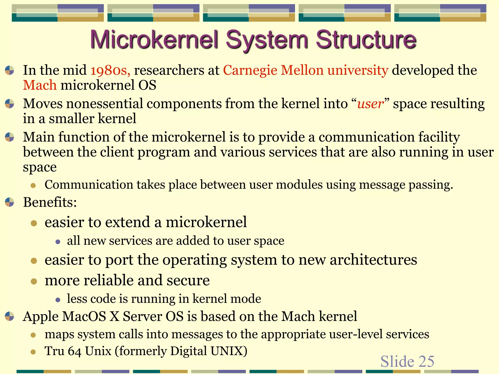 Ch2 system structure | PPT | Operating Systems | Computer Software and Applications