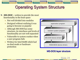 Ch2 system structure | PPT | Operating Systems | Computer Software and Applications