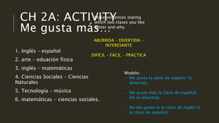 Ch2 vocabulario Realidades 1 | PPTX