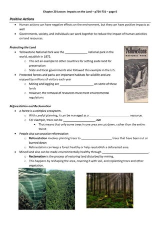Outline: Chapter 20.2: Impacts on Lands | PDF | Home & Garden