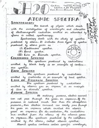 Atomic Spectra (PDF) | PDF