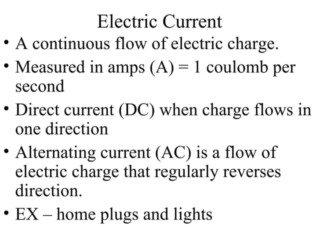 Ch 20 2 Electric Current And Ohm’S Law | PPT