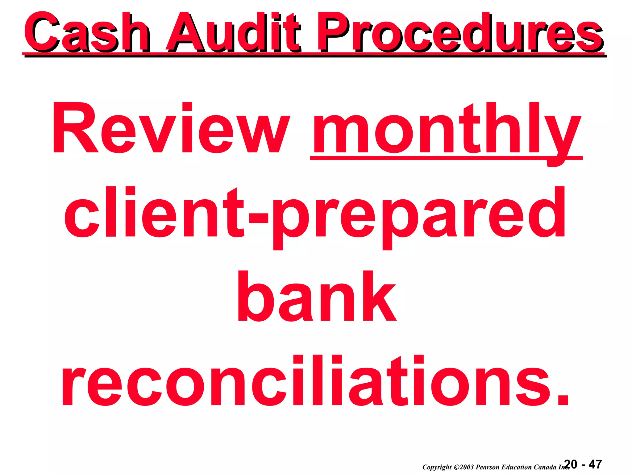 Audit of Cash Balances | PPT