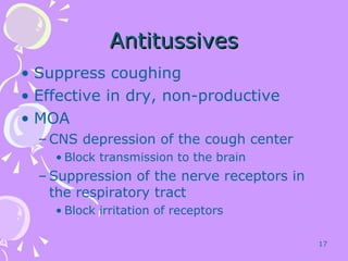 allergy, cough and cold treatments | PPT