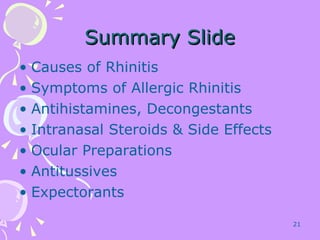 allergy, cough and cold treatments | PPT