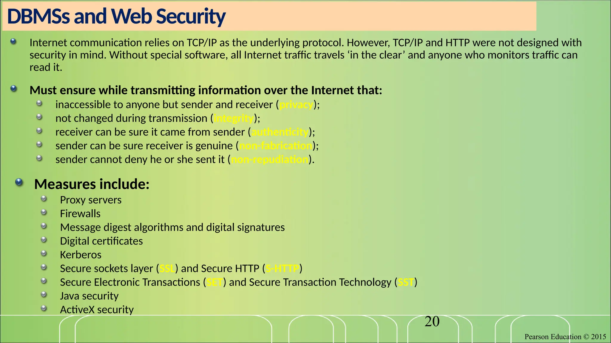 ch20 Secuity & Admin Transparencies-6E.pptx | Databases | Computer Software and Applications