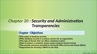ch20 Secuity & Admin Transparencies-6E.pptx | Databases | Computer ...