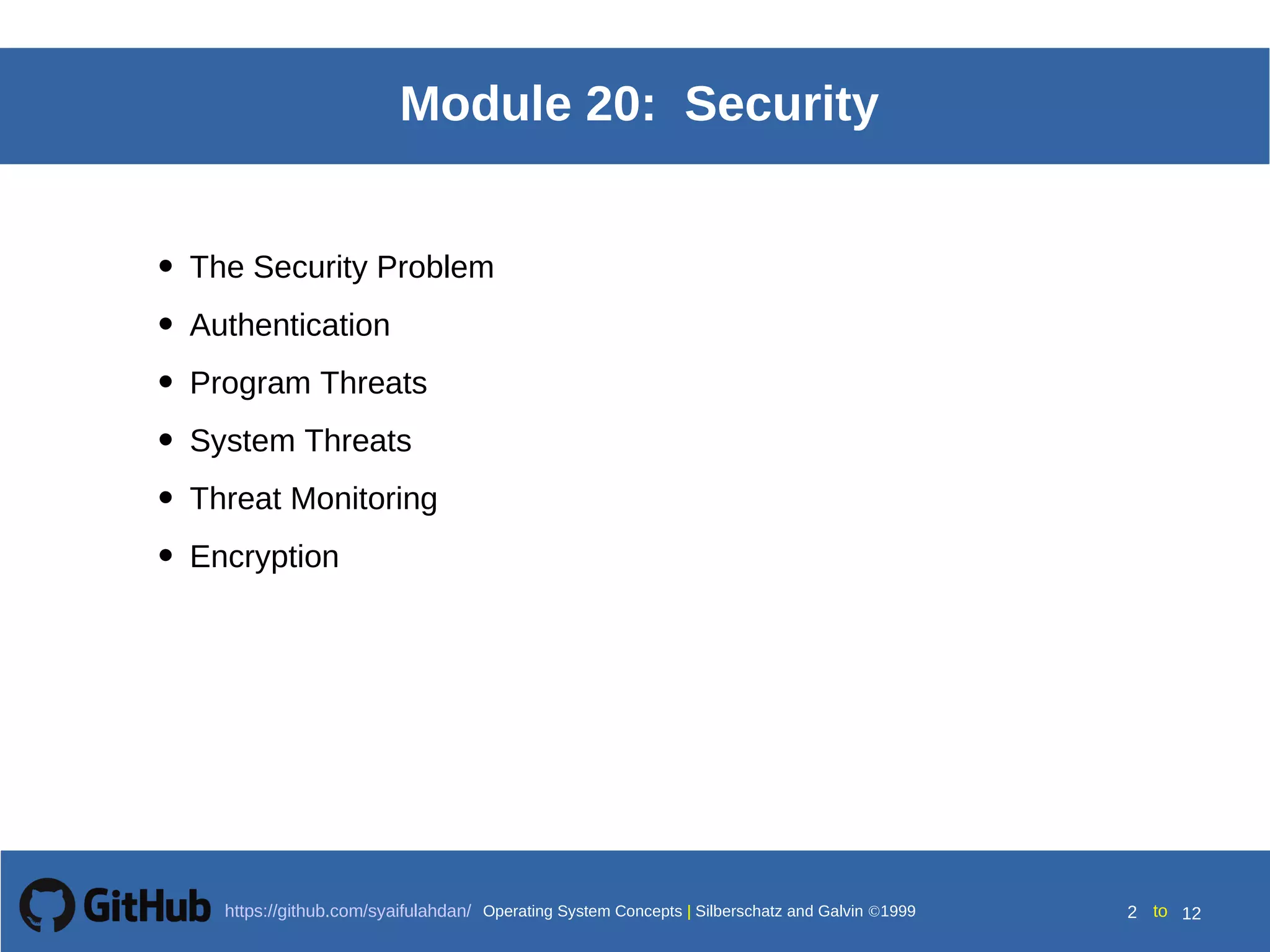 Operating System : Ch20 security | PPT