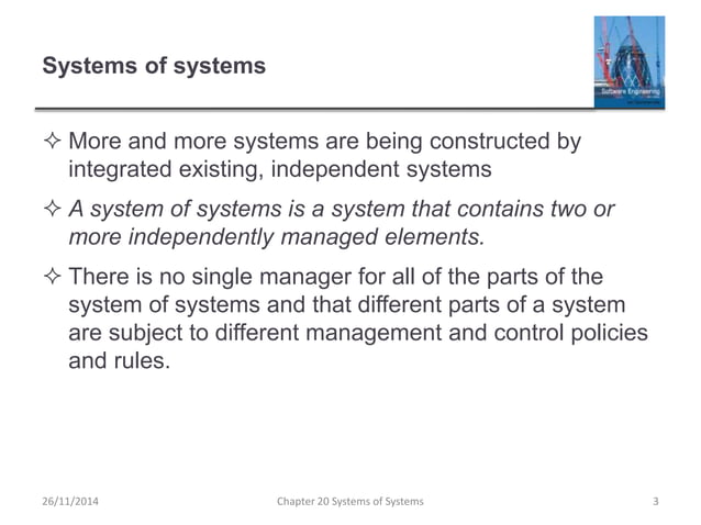 Ch20 systems of systems | PPTX | Operating Systems | Computer Software and Applications