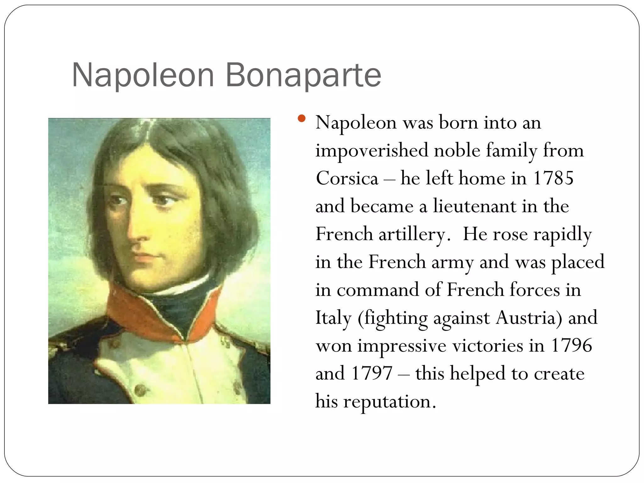 Ch21 Section 5 The Napoleonic Era, 1799 1815 | PPT | War and Conflicts