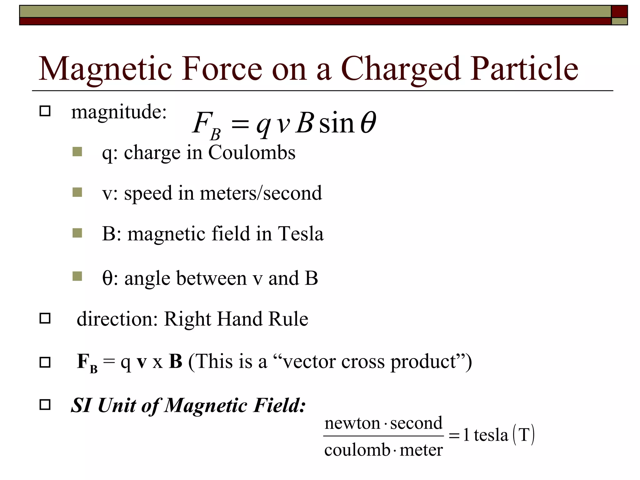 Ch 21 Magnetic Fields and Forces | PPT