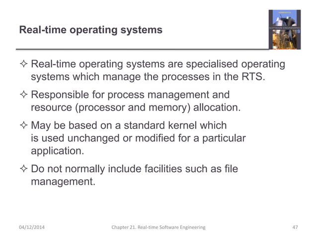 Ch21 real time software engineering | PPTX | Operating Systems | Computer Software and Applications