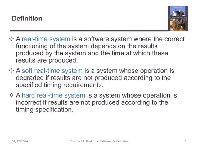 Ch21 real time software engineering | PPTX | Operating Systems | Computer Software and Applications