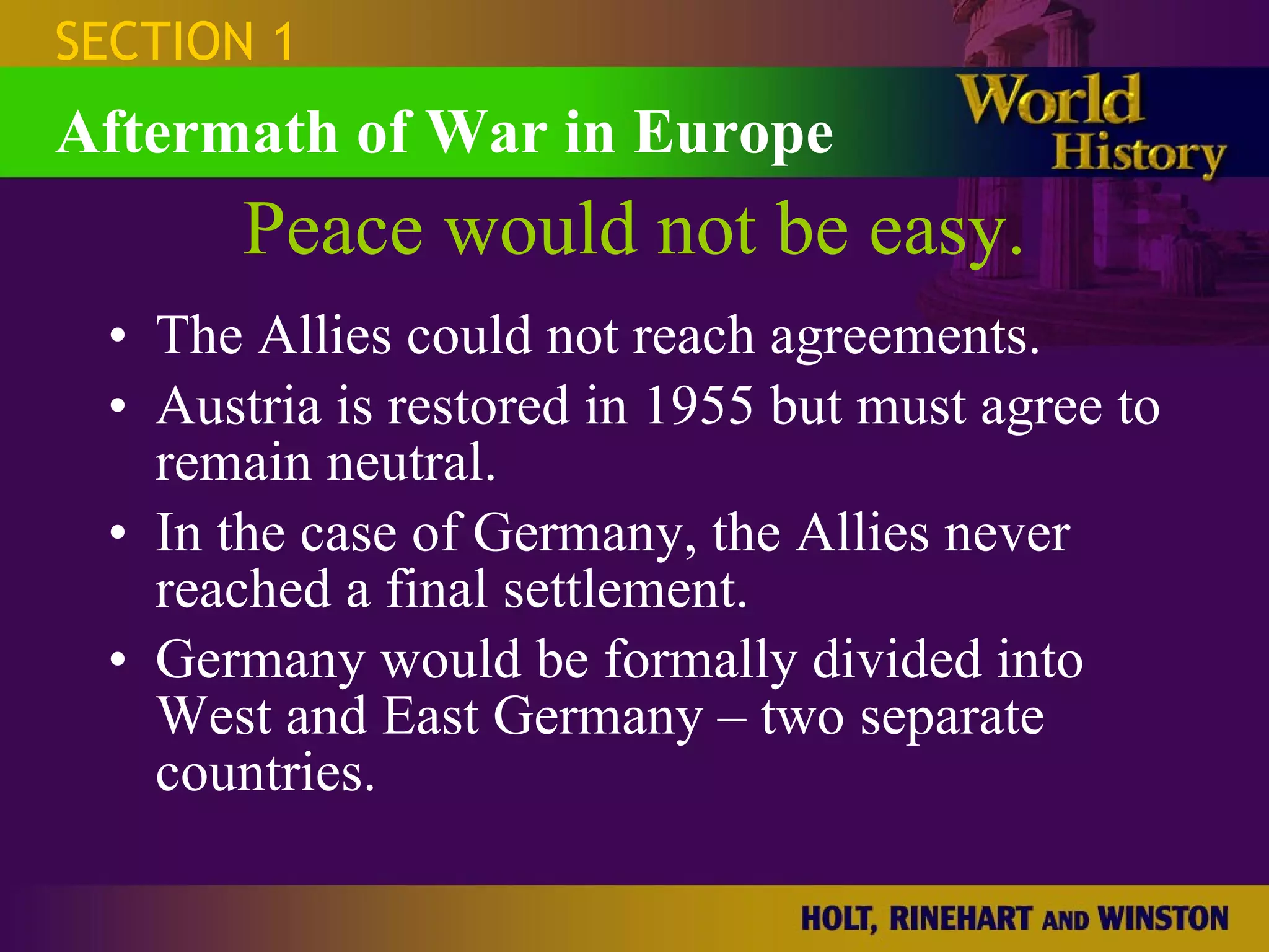 Ch 22.1 Aftermath of WWII | PPT