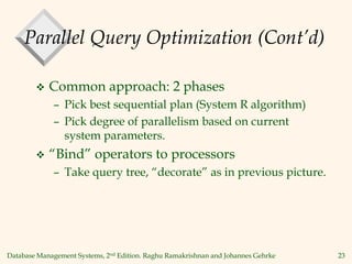 Parallel Database description in database management | PPT