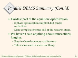 Parallel Database description in database management | PPT