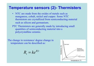 Sensors and transducers for an Embedded System | PDF