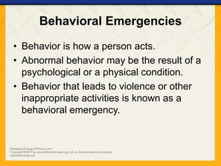 Ch23 presentation behavioral_emergencies | PPTX
